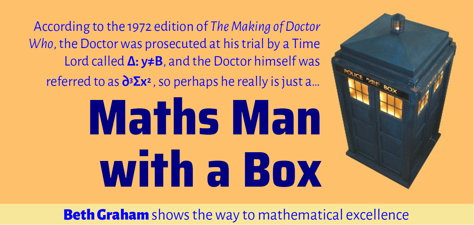 Maths man with a box – Doctor Who and mathematics – The Tides of Time